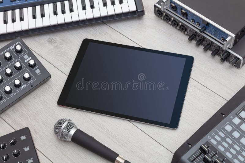 Tablet and Electronic Music Instruments Stock Photo - Image of input ...