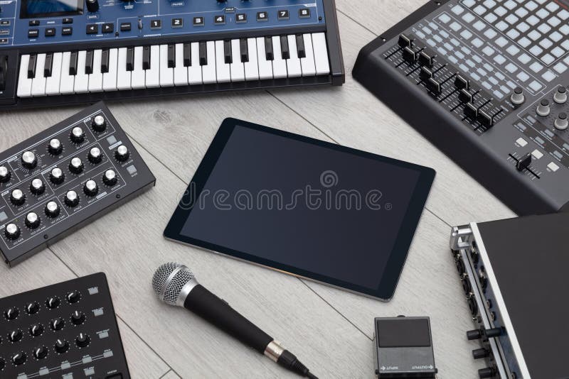 Tablet and Electronic Music Instruments Stock Photo - Image of channel ...