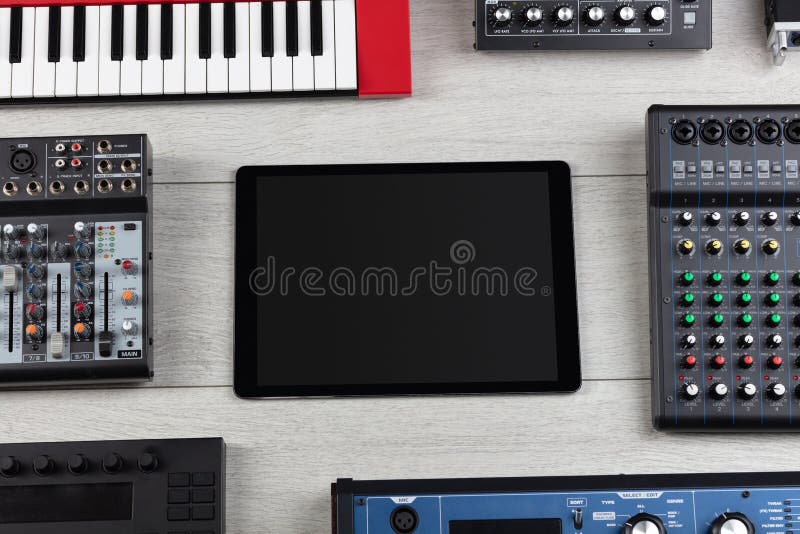 Tablet and Electronic Music Instruments Stock Photo - Image of ...