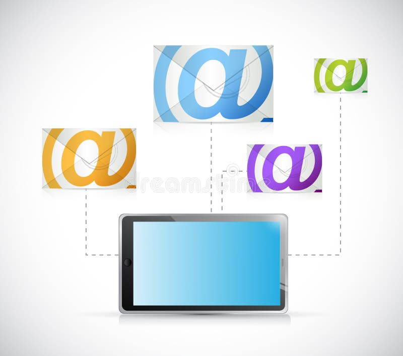Tablet Email Communication Concept Illustration Stock Illustration ...