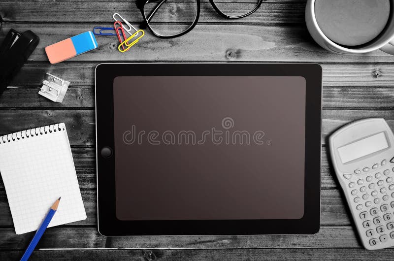 Tablet empty screen stock image. Image of closeup, financial - 56351149
