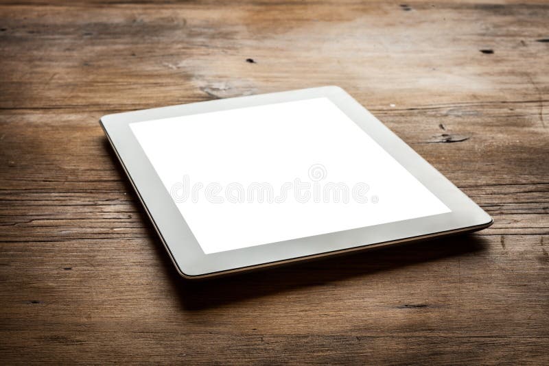 Tablet with empty screen stock photo. Image of development - 128625488