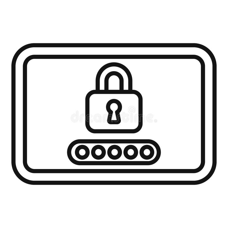 Tablet Enter Passcode Icon Outline Vector. Access Computer Stock Vector ...