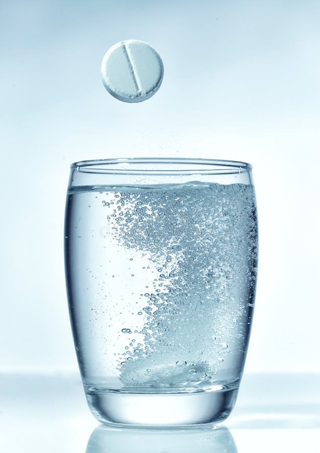 Tablet falling into glass stock photo. Image of chemistry - 42900998