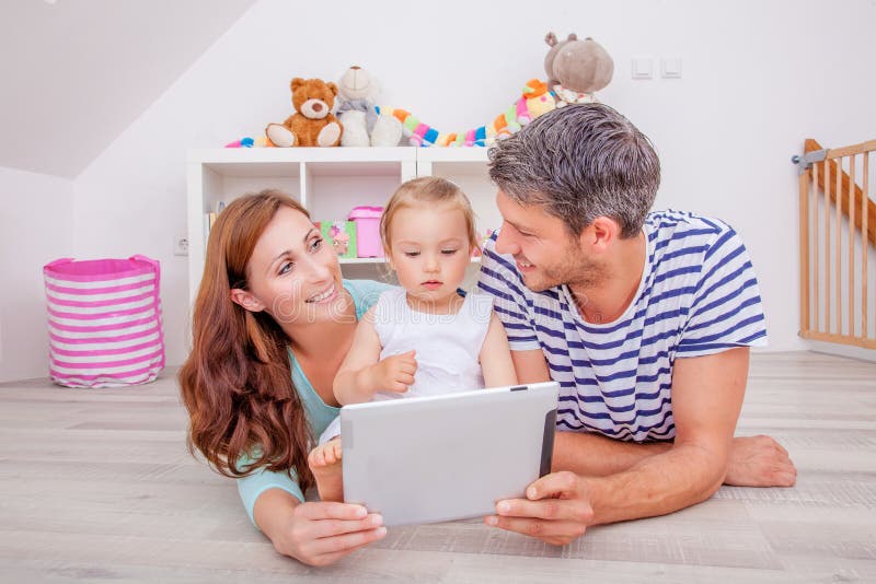 Tablet family stock photo. Image of children, girl, happy - 39563494