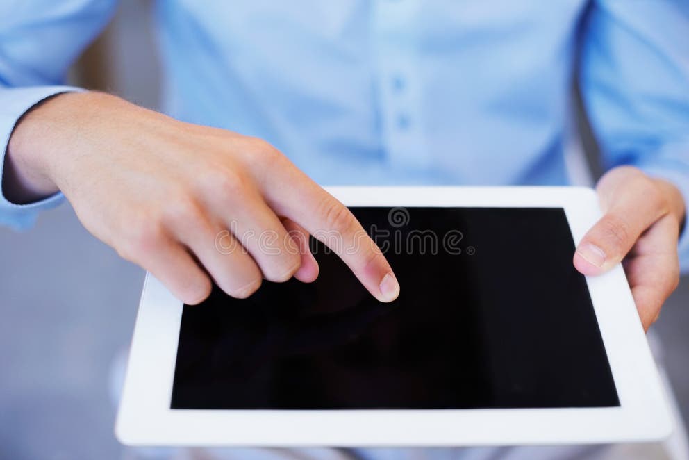Tablet, Finger and Screen for Interactive Design, Mockup and Technology ...