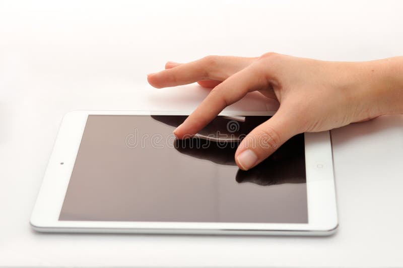 Tablet stock photo. Image of touching, touch, gadget - 62111484