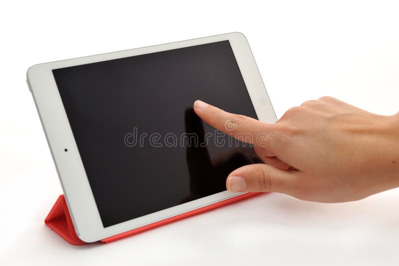Tablet stock photo. Image of touchscreen, push, finger - 62111488