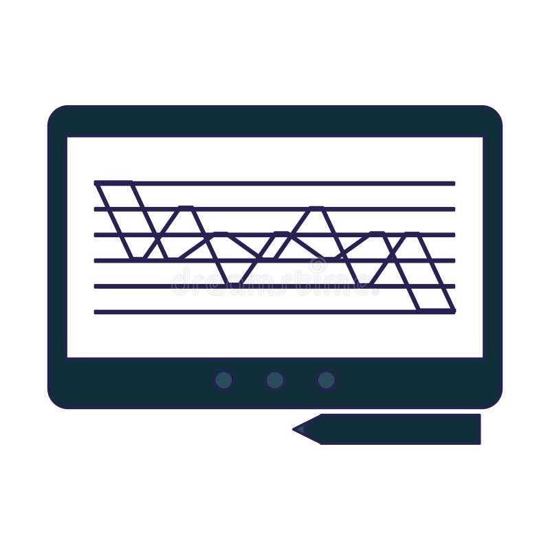 Tablet with graph and pen stock vector. Illustration of increase ...