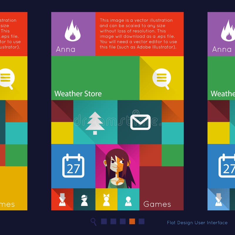 Modern User Interface Screen Template for Mobile Stock Illustration ...