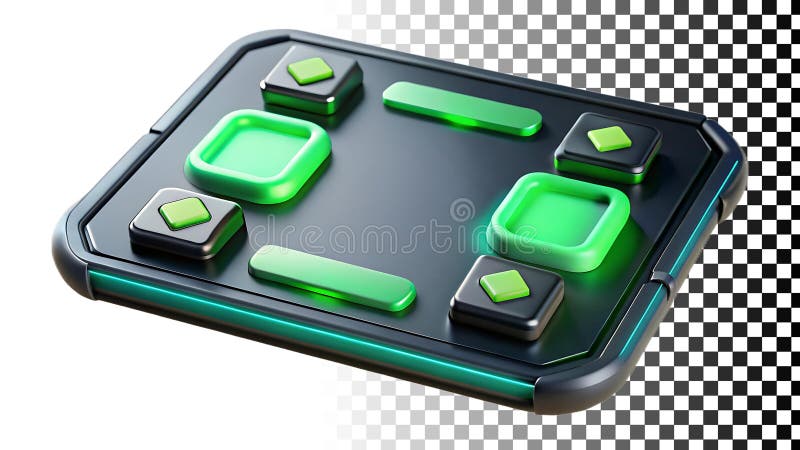 Tablet with Green Buttons, Digital Device, Technology Interface, App ...