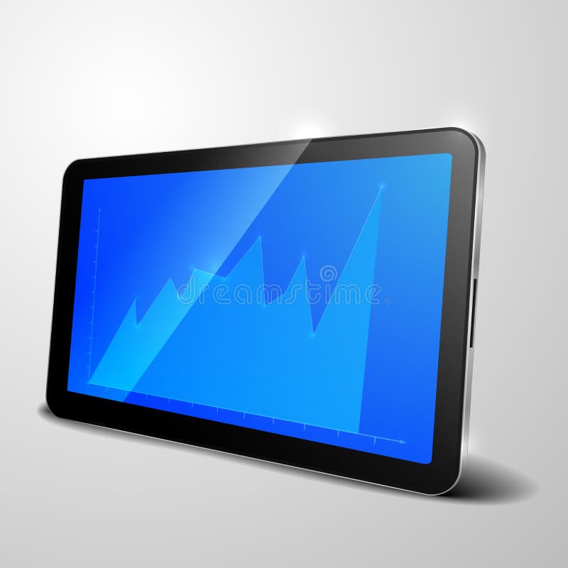Tablet growth graph stock illustration. Illustration of device - 47395434
