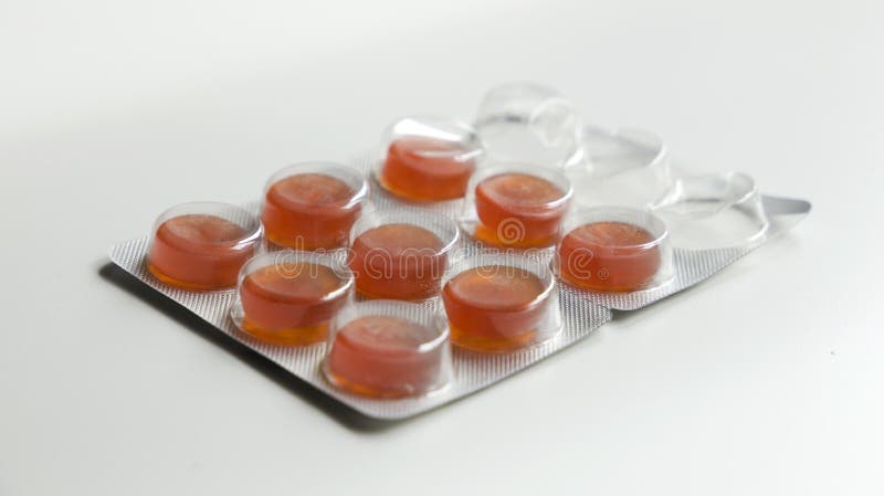 Tablet with Gum Lozenges To Suck Stock Image - Image of pack, closeup ...