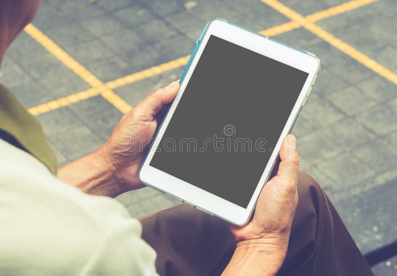 Tablet in hand stock photo. Image of computer, tablet - 54458356