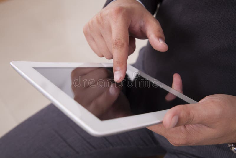 Tablet in hand stock photo. Image of internet, business - 45469432