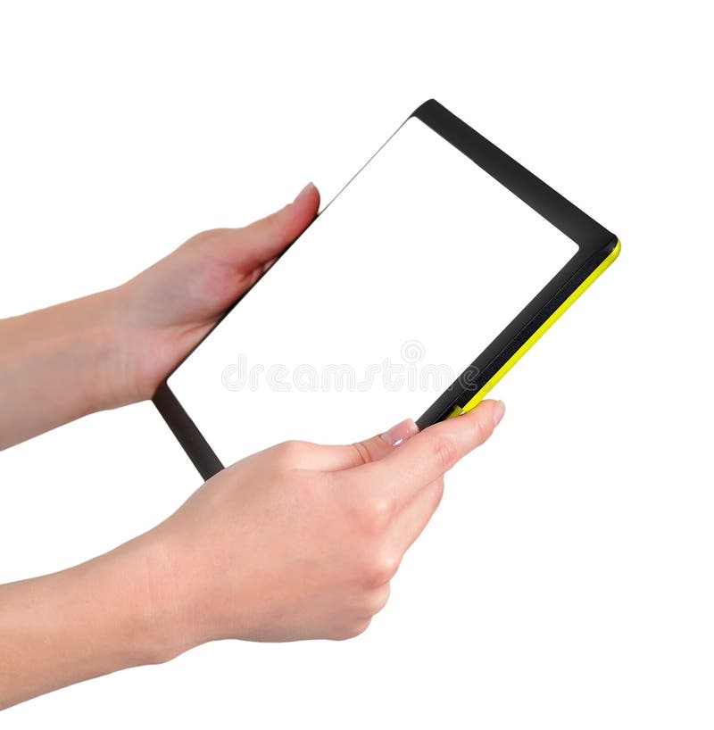 Tablet in hands stock photo. Image of empty, idea, male - 28203414