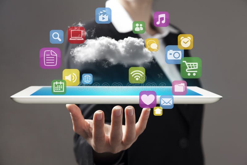 Tablet in hands stock image. Image of connection, holding - 44833383