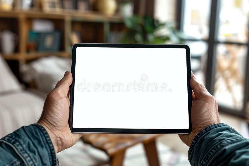 A Tablet Held in an Old Personâ€™s Hand, with the Screen Facing the ...