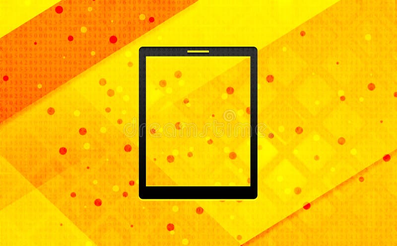 Tablet Icon Abstract Digital Banner Yellow Background Stock ...