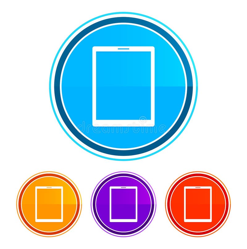 Tablet Icon Glossy Round Buttons Illustration Stock Vector ...