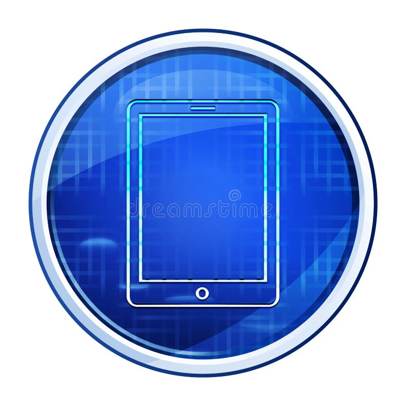 Tablet Icon Futuristic Blue Round Button Vector Illustration Stock ...
