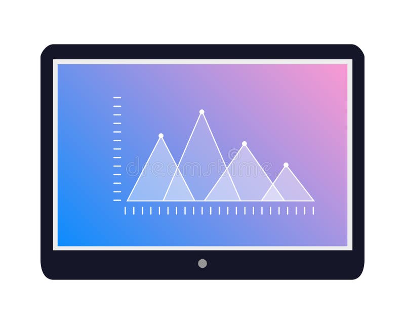Tablet Icon with Graphic on Screen Flat Vector Stock Vector ...