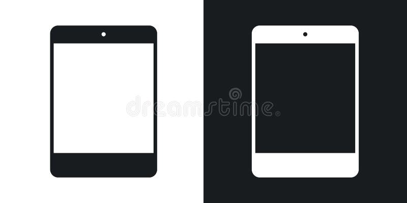 Tablet Icon Set. Smart Electronic Tablet Device Vector Symbol in Black ...