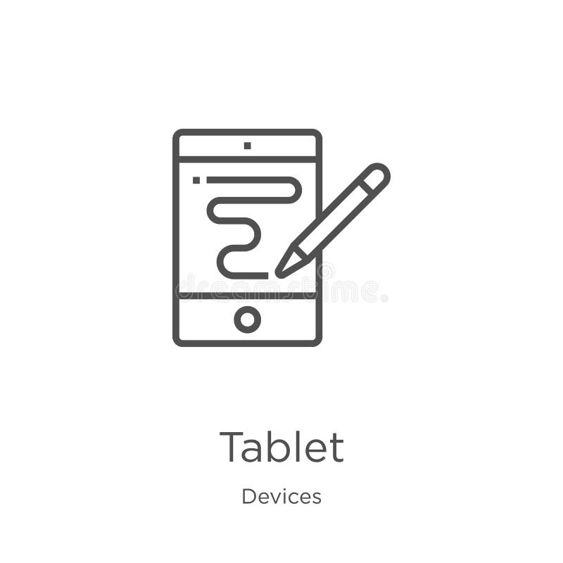 Tablet Icon Vector from Devices Collection. Thin Line Tablet Outline ...