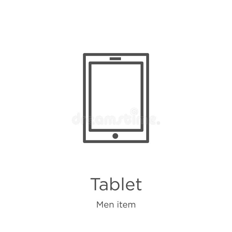 Tablet Icon Vector from Miscellaneous Collection. Thin Line Tablet ...