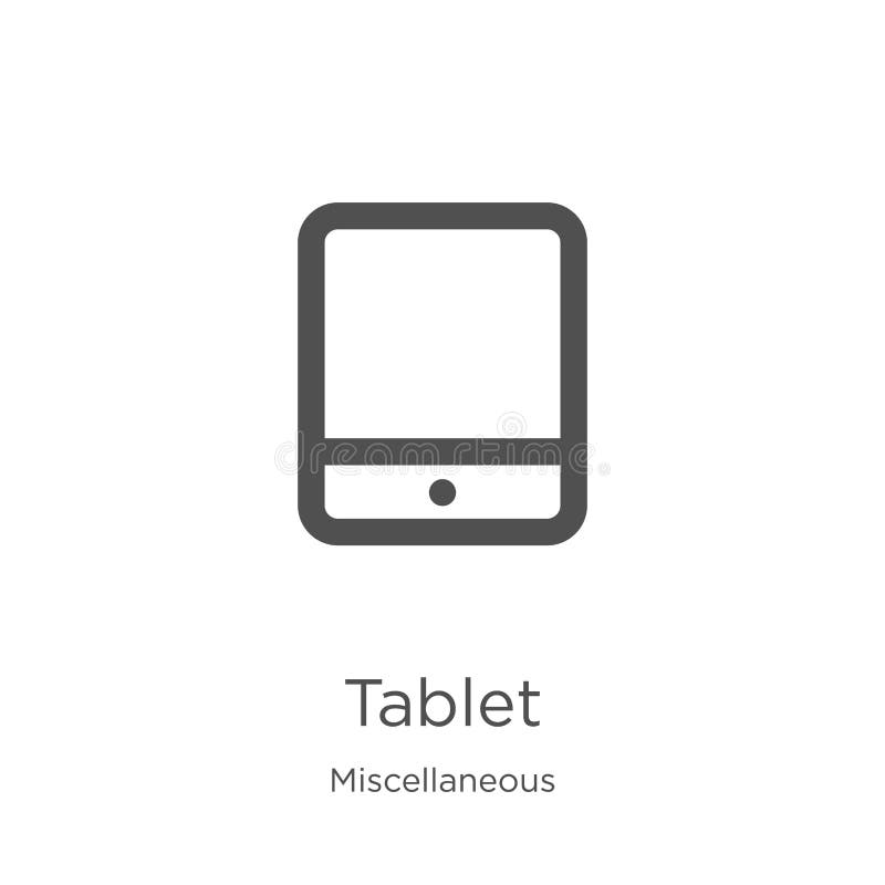 Tablet Icon Vector from Men Item Collection. Thin Line Tablet Outline ...