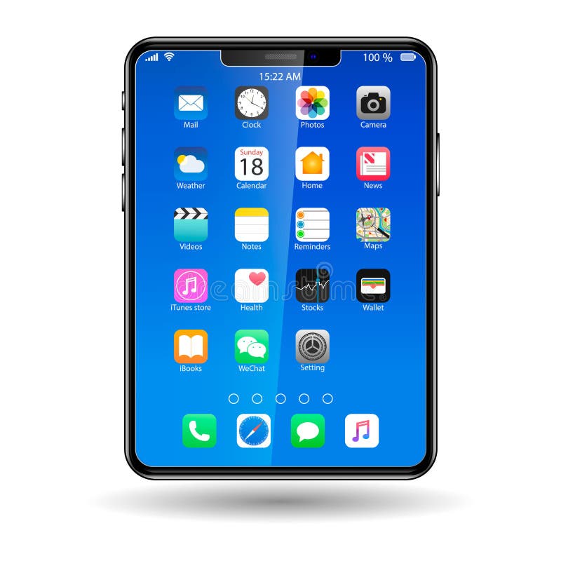 Tablet with Icons stock vector. Illustration of cellular - 112612637