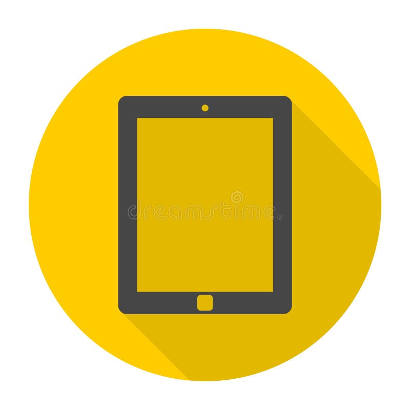 Tablet Icons Set with Long Shadow Stock Vector - Illustration of mini ...