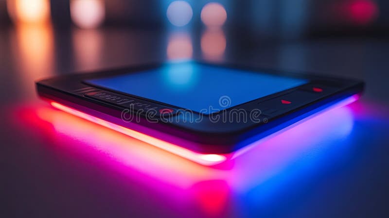 Tablet with Illuminated Screen on Matte Foam Board Display Stock Image ...