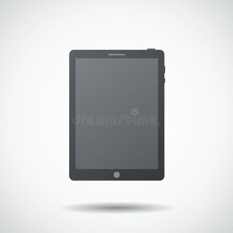 Tablet Illustration with a Sleek Black Frame and a Large Dark Screen ...