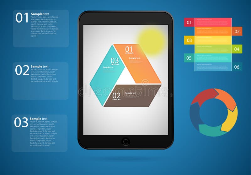 Tablet, Infographic with Icons. Concept - Stock Vector - Illustration ...
