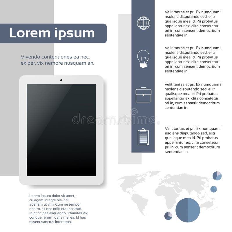 Tablet Infographics Web Page Layout Template Stock Vector ...