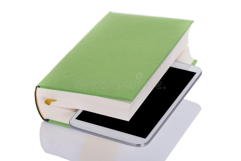 Tablet inside book stock photo. Image of technology - 222888144