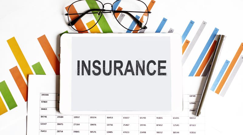 The Tablet with Insurance on a Chart Stock Photo - Image of income ...