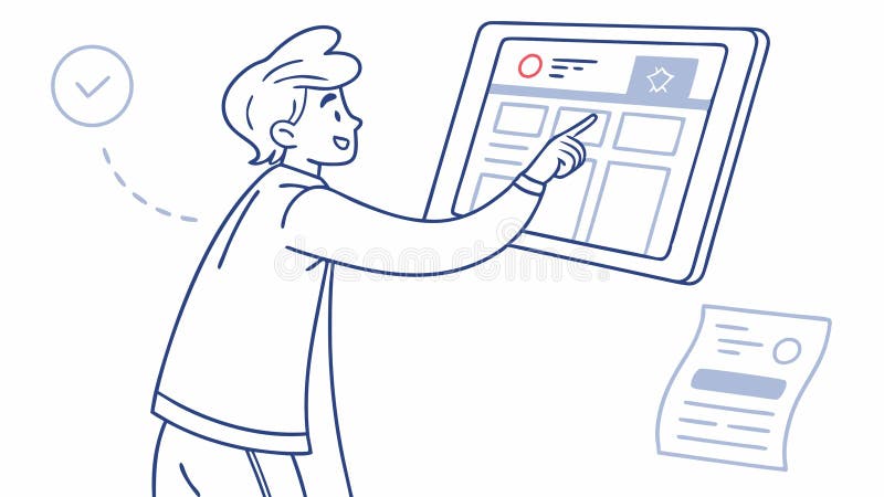 Tablet Interaction and Digital Content, Touch Screen Experience, Vector Design Generative AI ...