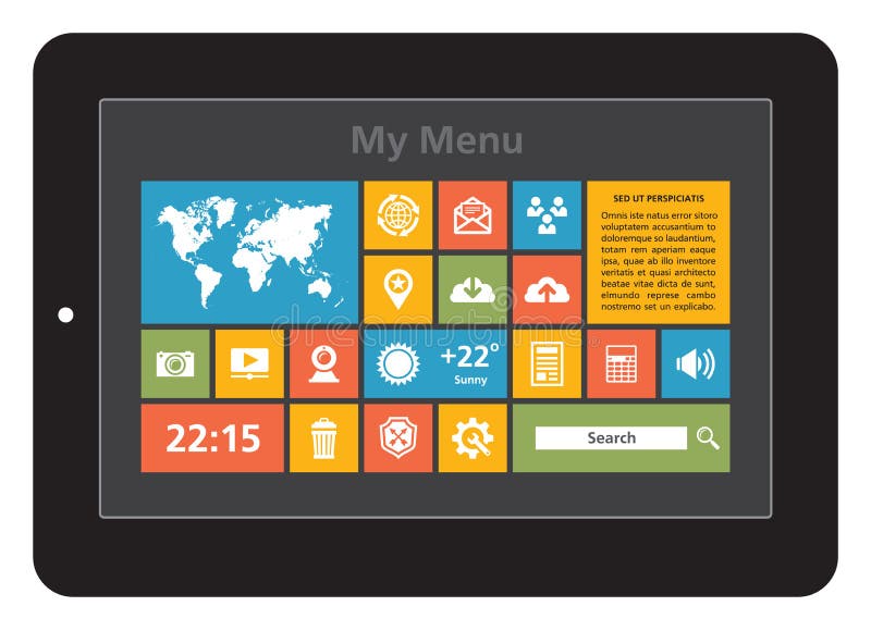 Windows 8 Modern UI Design Layout Stock Vector - Illustration of label ...