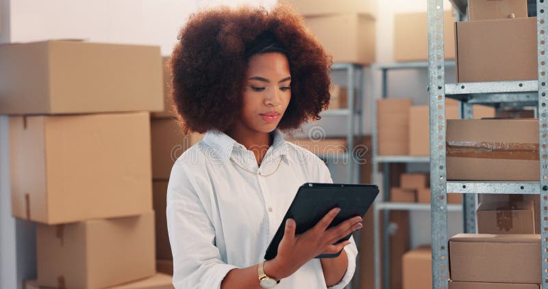 Tablet Inventory Shipping Woman Warehouse Logistics Route Tracking Code ...