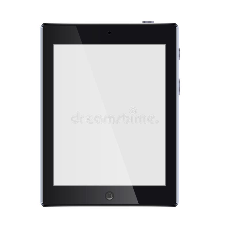 Tablet Isolated on a White Background. Black Tablet Stock Illustration ...
