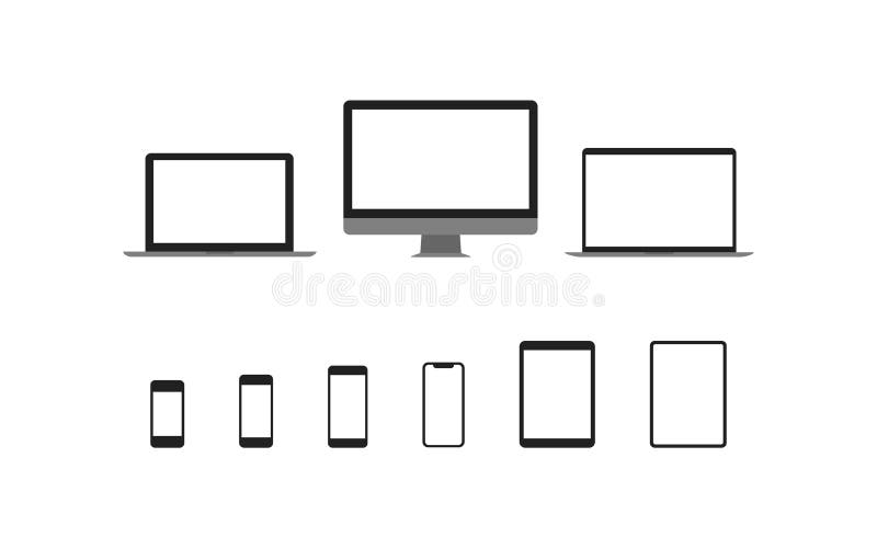 Tablet, Laptop, Phone, Desktop Mockup. Isolated Device Illustration ...