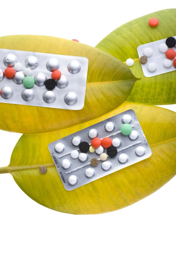 Tablet on leaf stock image. Image of dose, medicine, hospital - 12623755