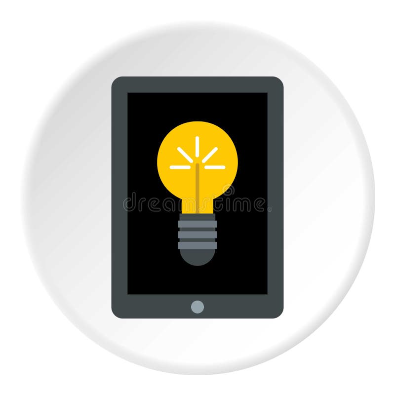 Tablet with Light Bulb Icon, Flat Style Stock Vector - Illustration of ...