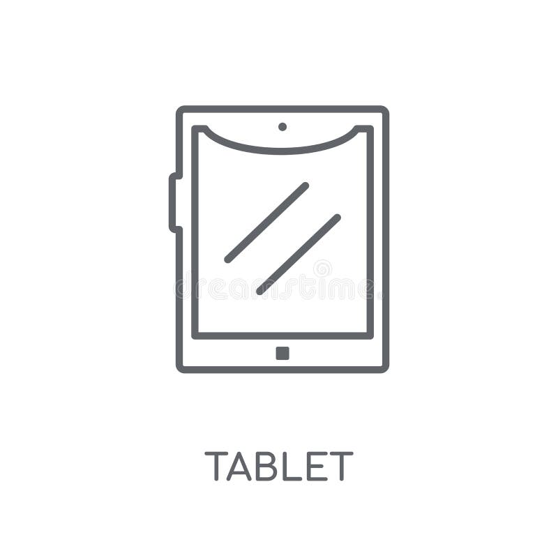 Tablet Icon Vector Isolated on White Background, Tablet Sign , Line or ...