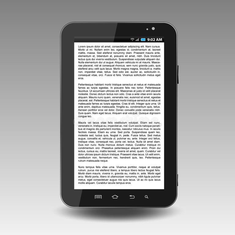 Tablet with lipsum text stock vector. Illustration of communication ...