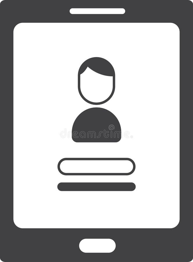 Tablet and Login Screen Illustration in Minimal Style Stock Vector ...
