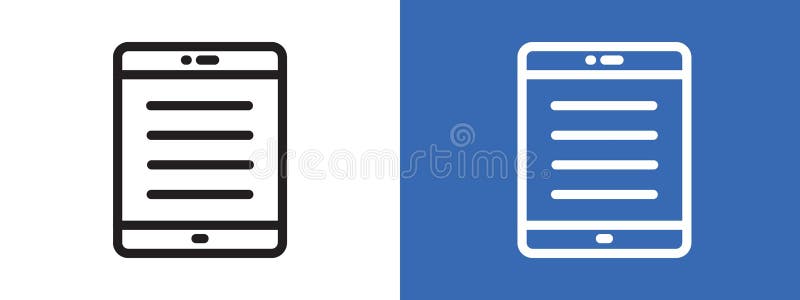 Tablet Logo Sign Set Vector Outline Stock Vector - Illustration of ...