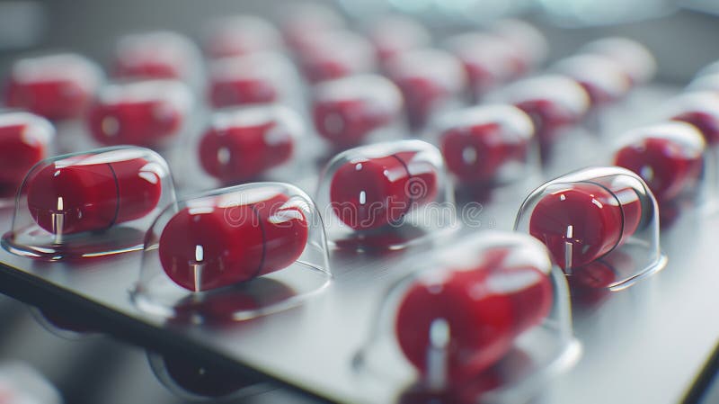 Tablet Medication is Packed in Plastic and Placed on a Table with Depth ...